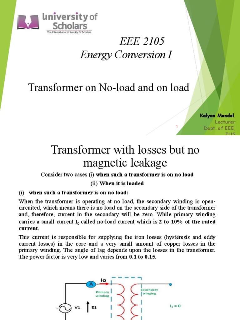 Transformer On No Load and On Load | PDF | Science & Mathematics