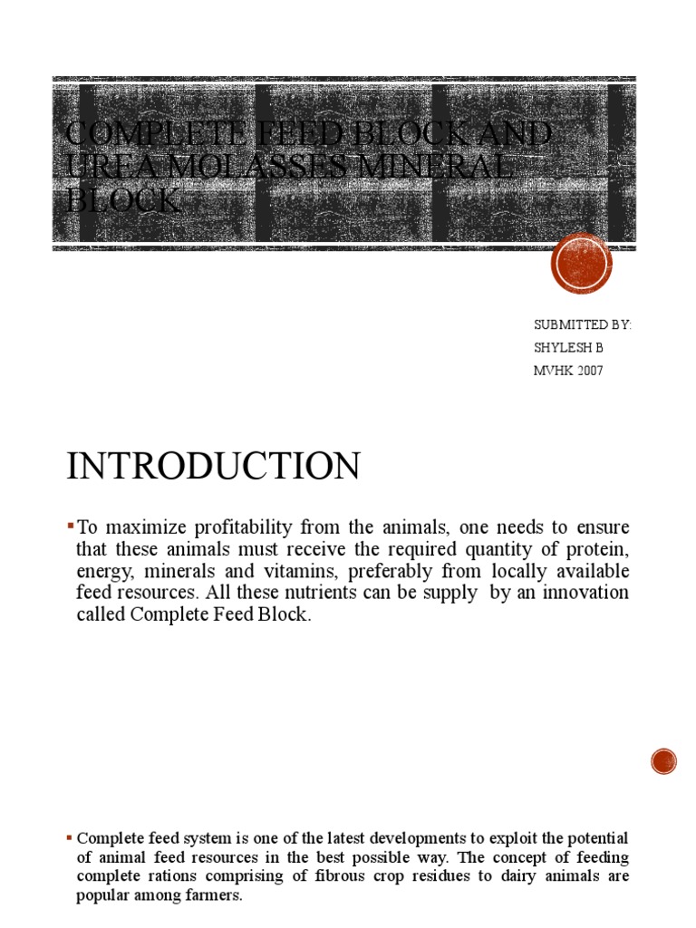 Complete Feed Block and Ummb | PDF | Nutrients | Cement