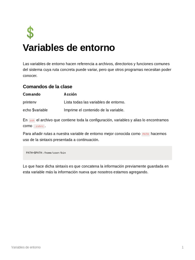 Variables de Entorno | PDF | Informática