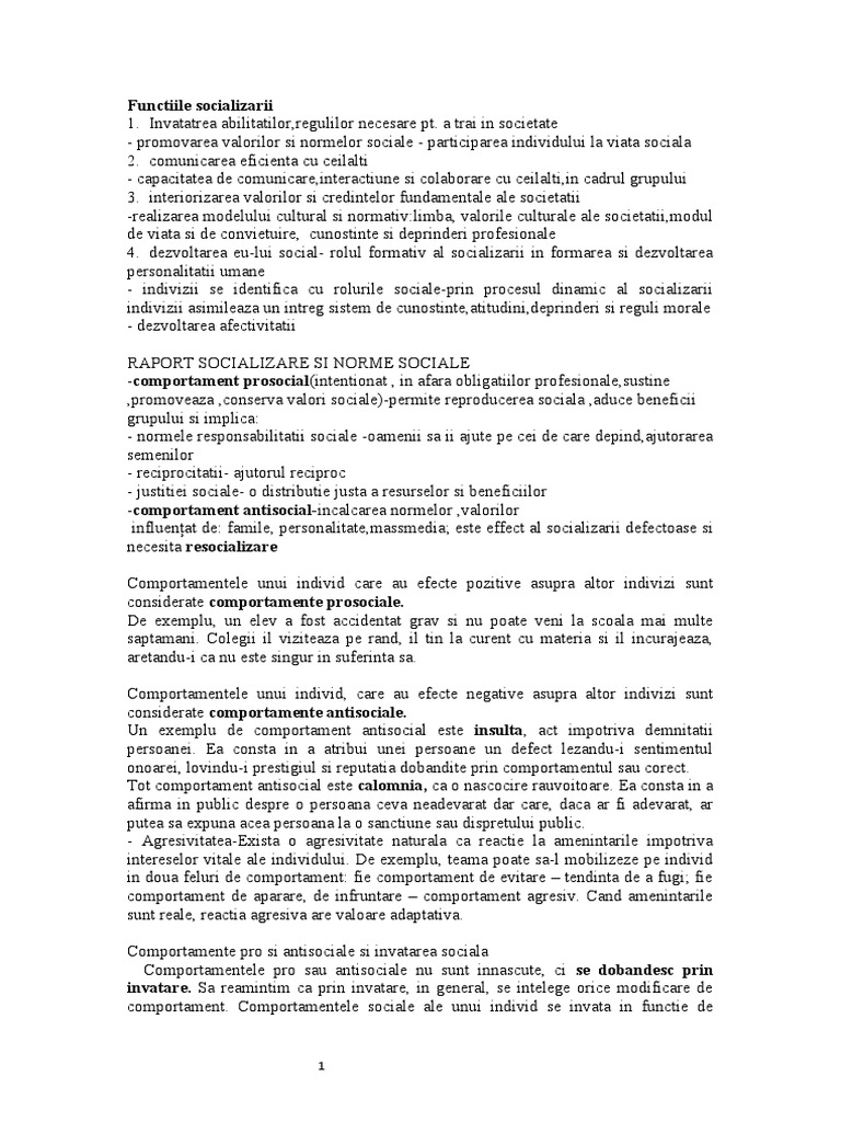 Functiile Socializarii | PDF