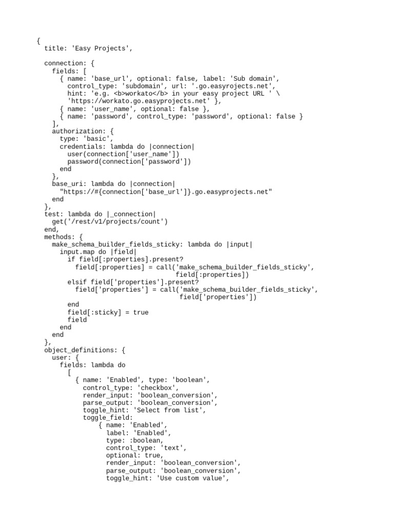 Easy Projects Community Connector | PDF