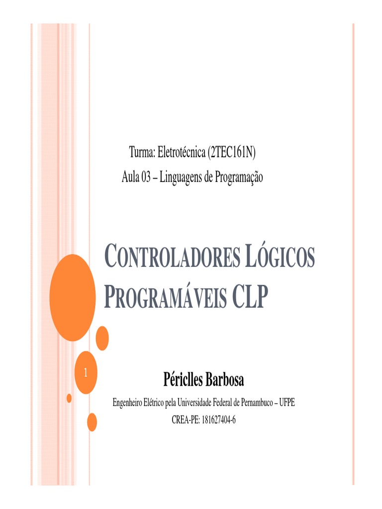 Senai Aula03 Linguagens Pdf Controlador Lógico Programável Linguagem De Programação