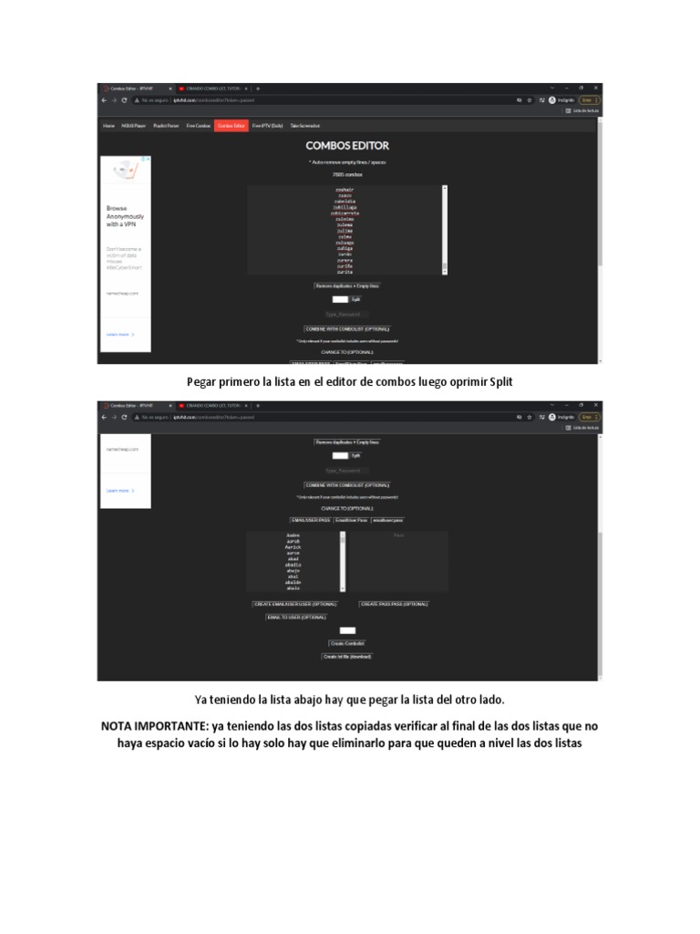 Mini Turorial para Crear Combo List | PDF