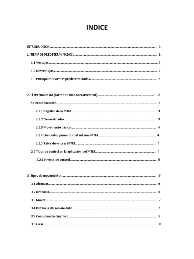 Sistema MTM en Tiempos Predeterminados | PDF | Diseño | Mano