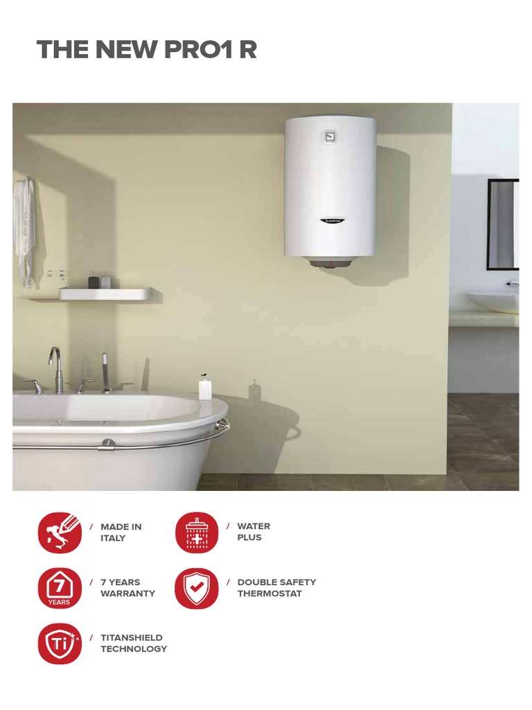 Ariston EWH PRO1 R Model | PDF | Water Heating | Electrical Engineering