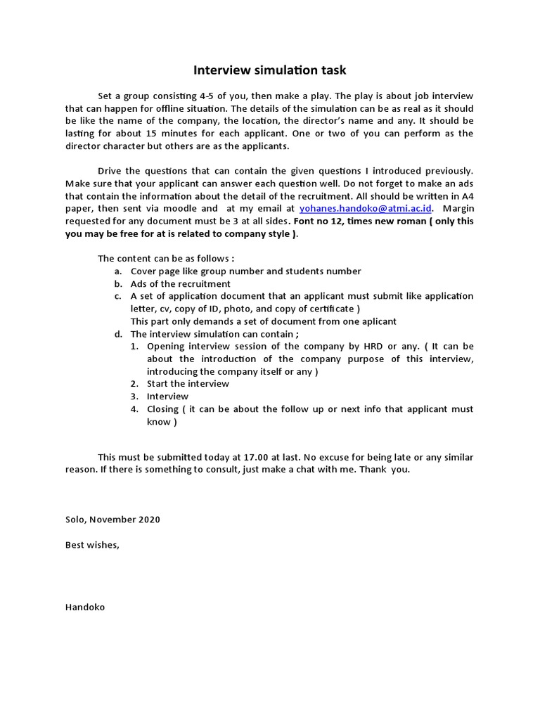 Interview Simulation | PDF | Career & Growth | Business