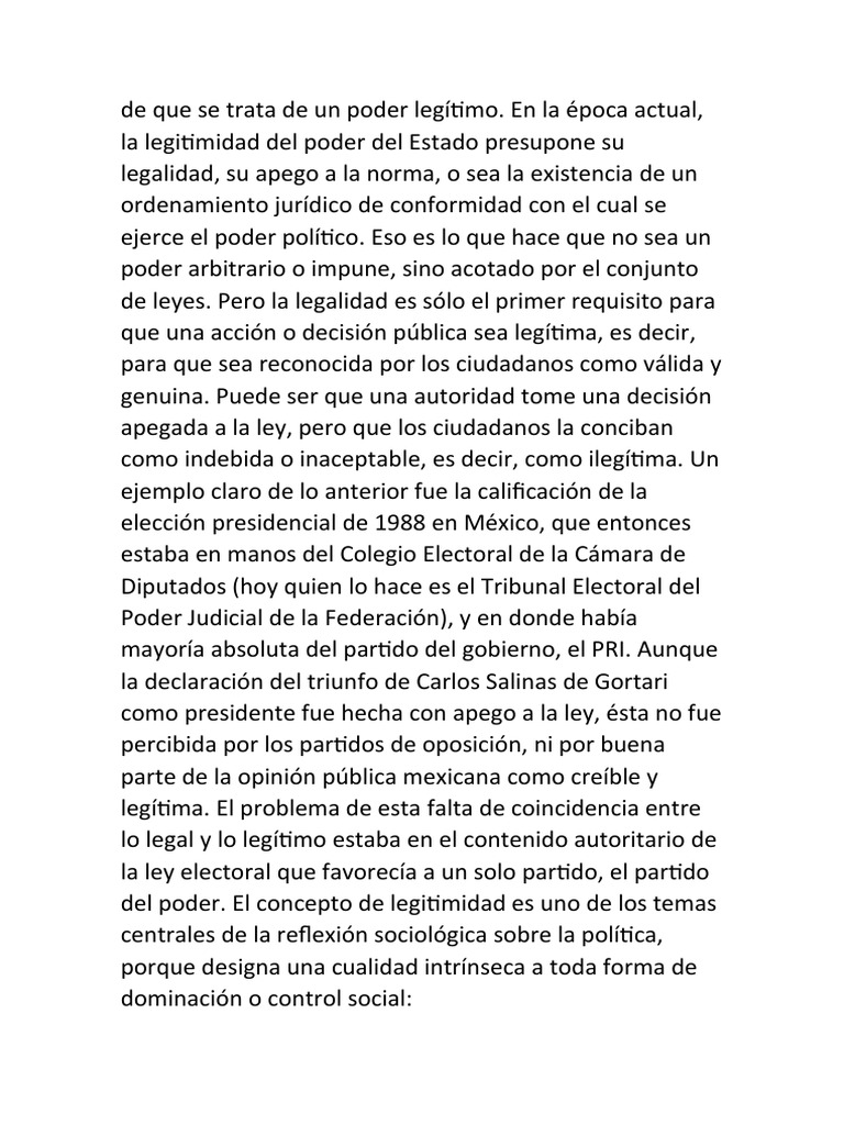De Que Se Trata de Un Poder Legítimo | PDF | Legitimidad (política ...