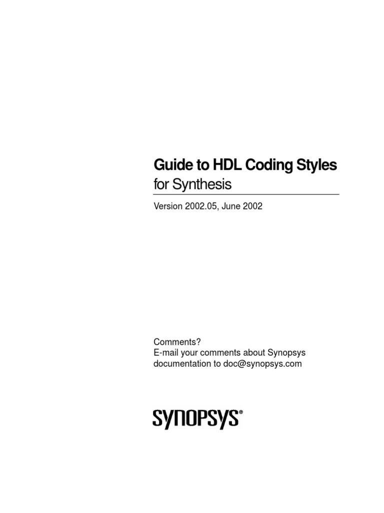 Guide To HDL Coding Styles For Synthesis | PDF | Hardware Description Language | License