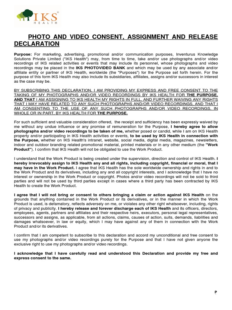 Photo and Video Consent Form - Photo and Video Consent Form | PDF ...
