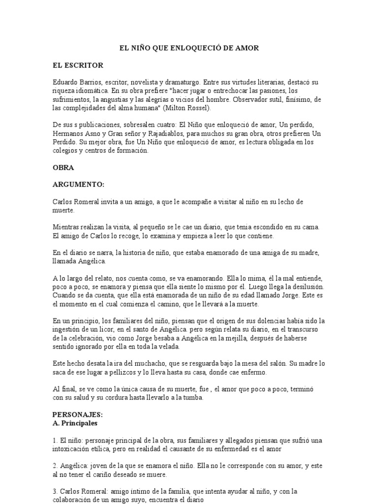 El Niño Que Enloqueció de Amor | PDF | Novelas | Amor