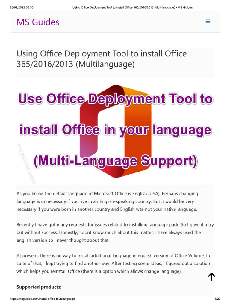Install Office Multilanguage | PDF