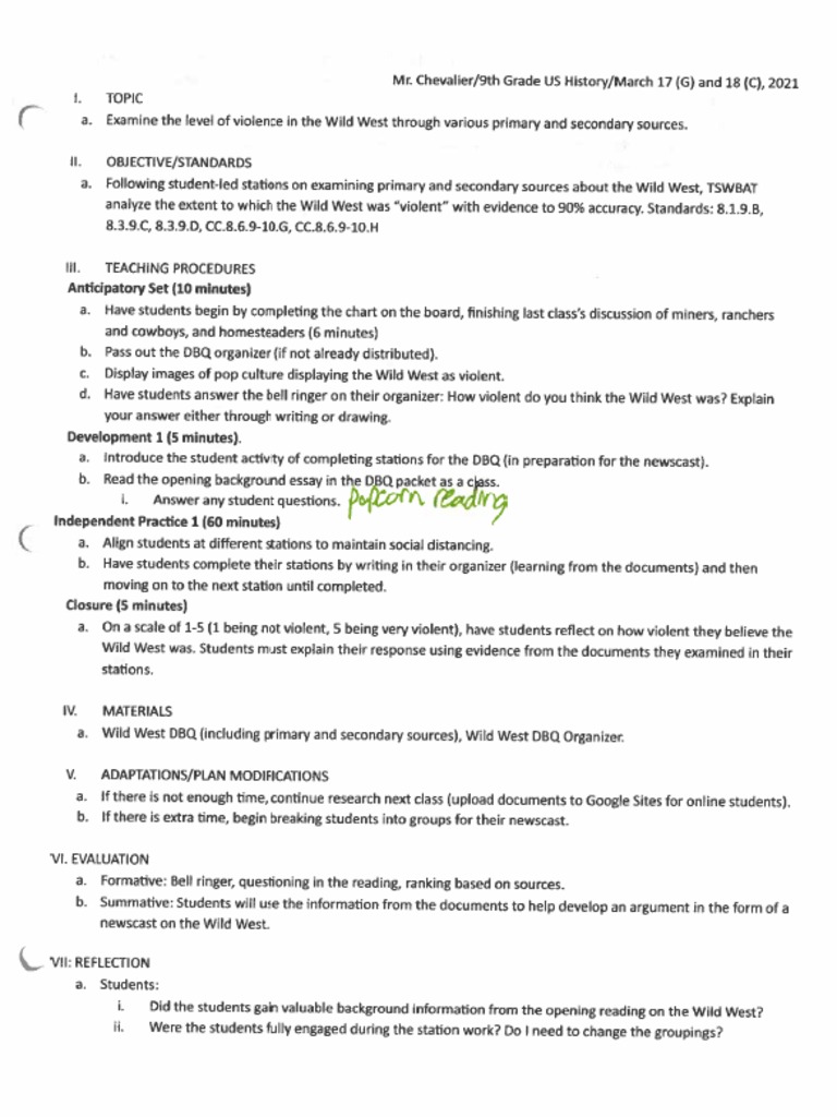 Wild West DBQ Lesson Plan | PDF