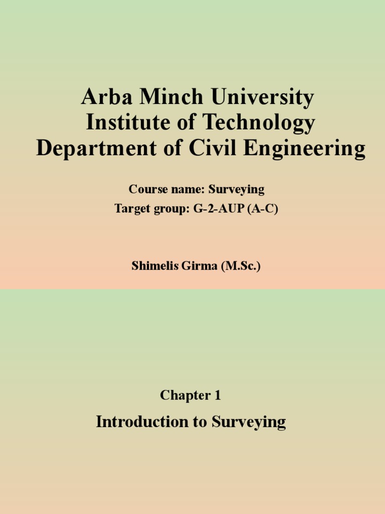 Chapter 1 For Student | PDF | Surveying | Observational Error
