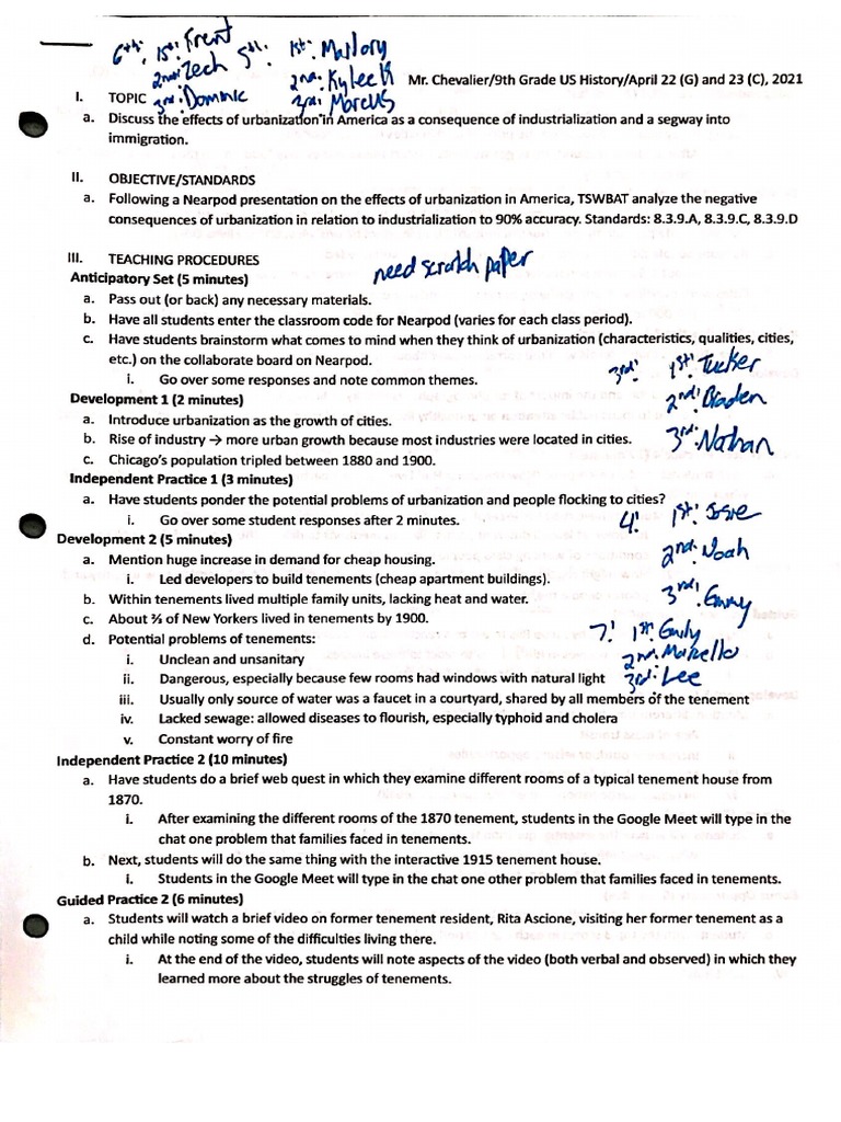 Urbanization Lesson Plan | PDF