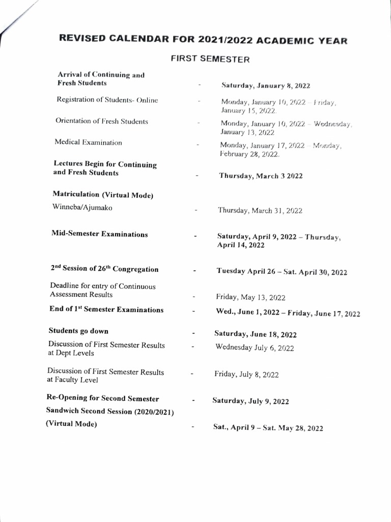 Academic Calendar 2021-22 | PDF