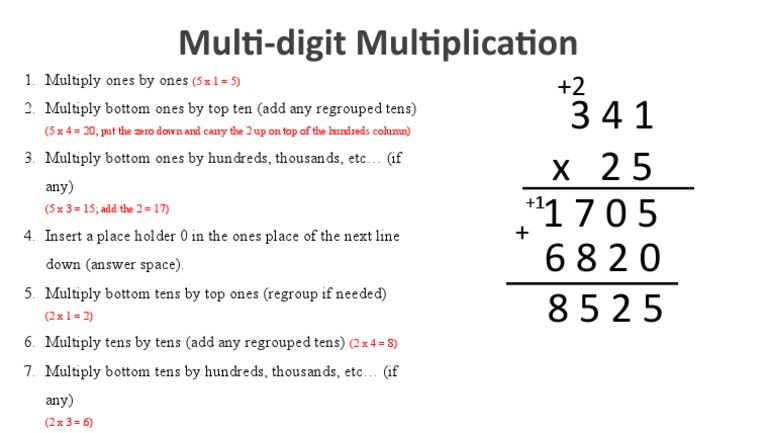 Multi-Digit Multiplication Steps | PDF