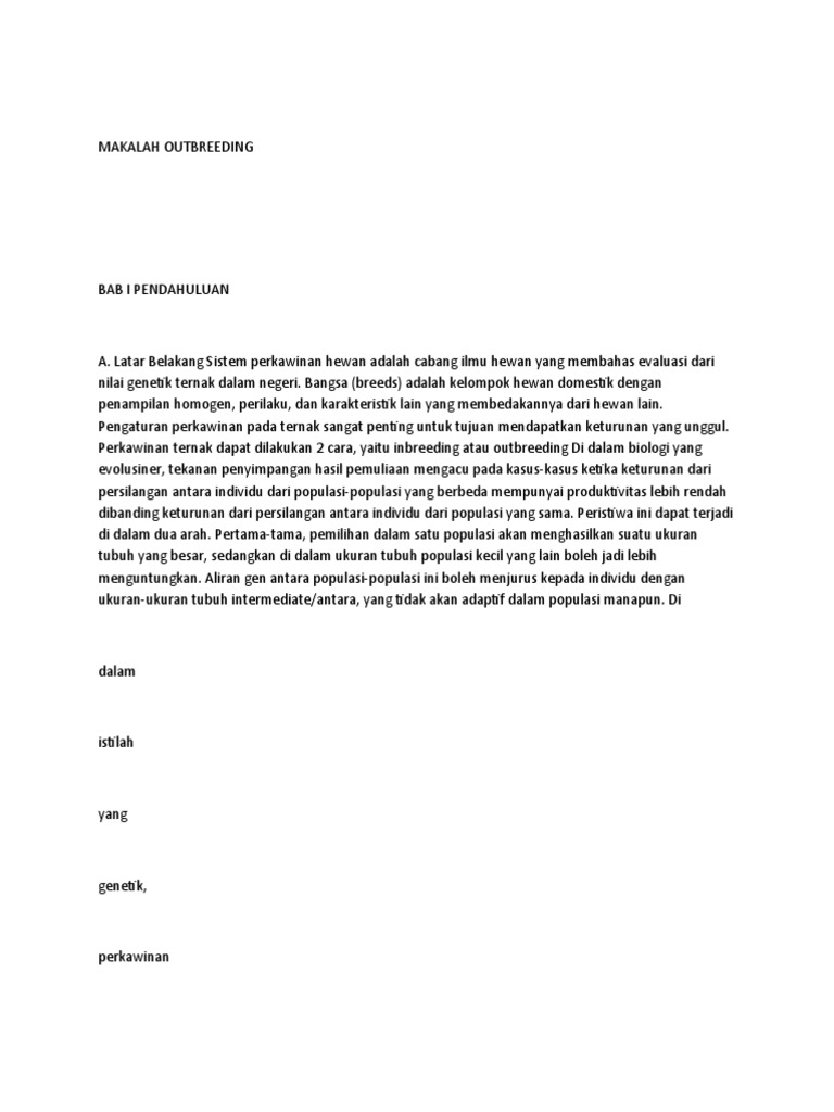 Proses dan Mekanisme Outbreeding Ternak | PDF | Kesehatan Holistik ...