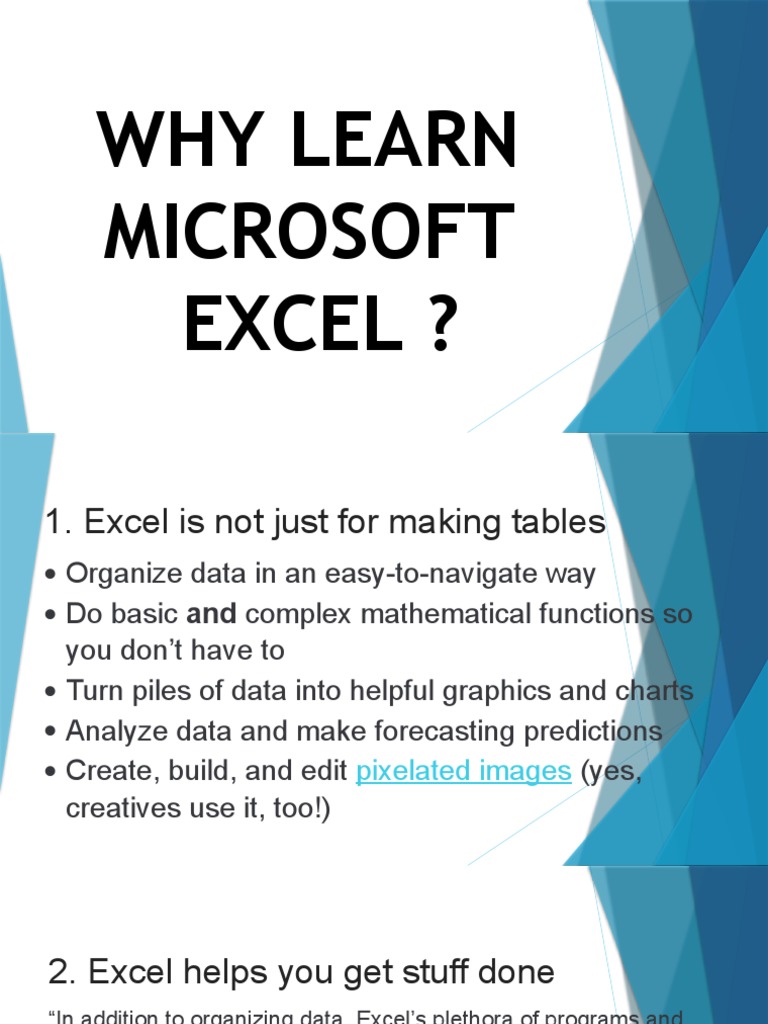 Why Learn Microsoft Excel | PDF | Art