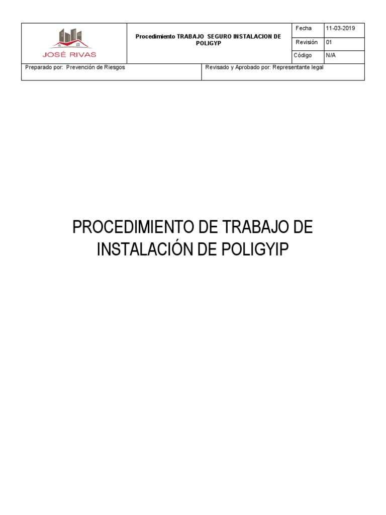 Instalación Segura de POLIGYP | PDF | Herramientas | Guante