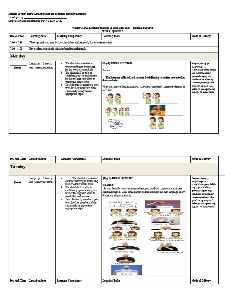 Monday: Language, Literacy and Communication | PDF | Learning | Literacy