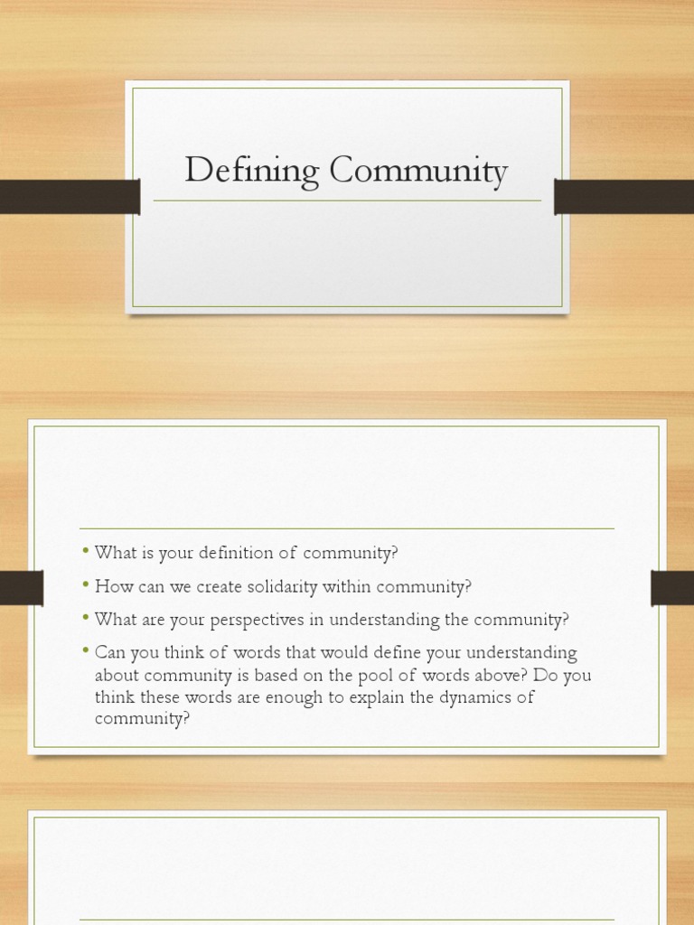 Defining Community | PDF | Community | Social Sciences