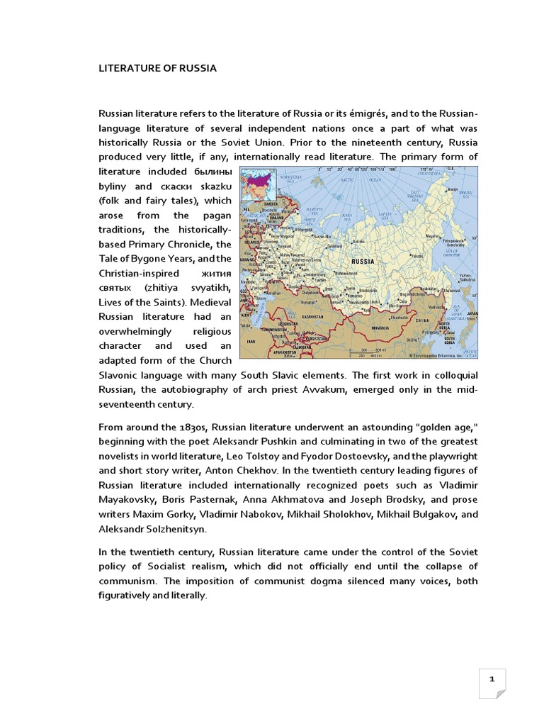 Literature of Russia | PDF | Russian Literature | Plot (Narrative)