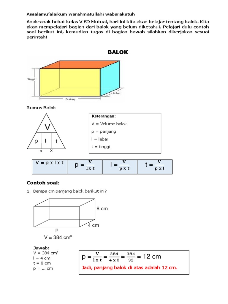 Belajar Balok untuk Kelas 5 SD | PDF