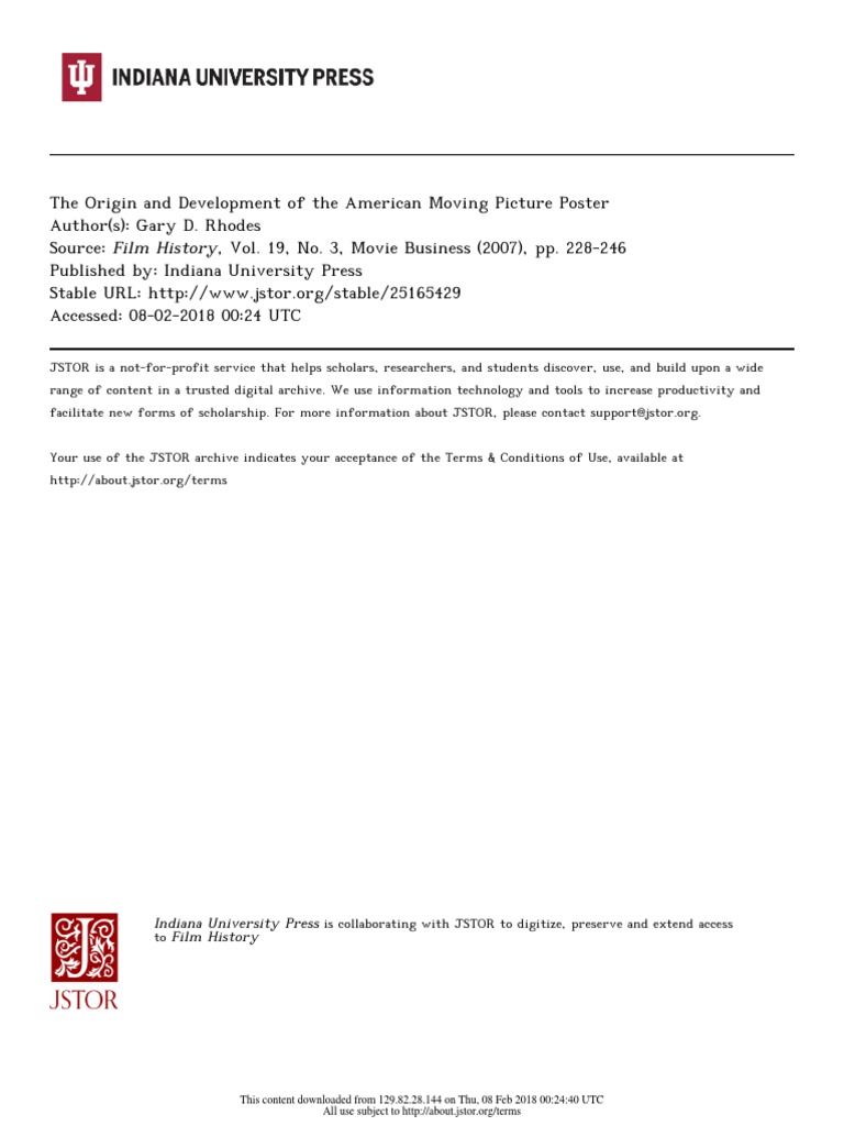 The Origin and Development of The American Moving Picture Poster | PDF ...