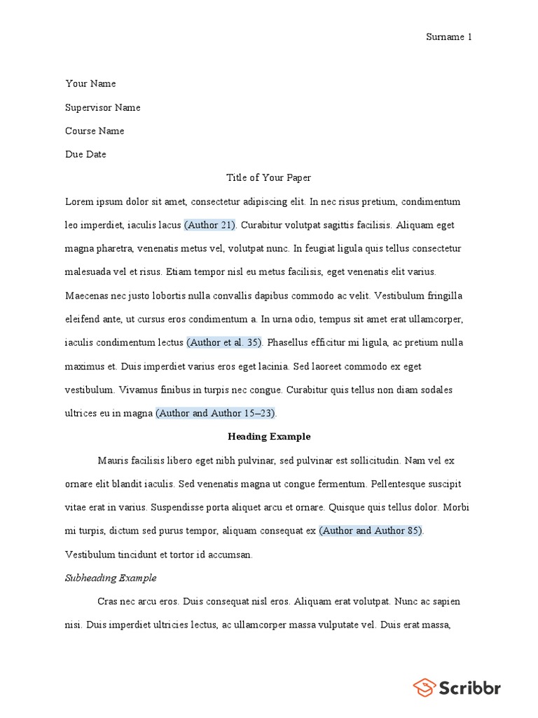 MLA Format Template | PDF