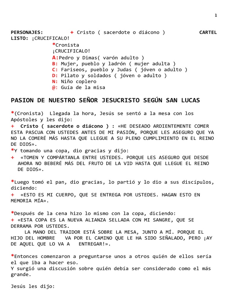03 Pasion de Lucas Con Personajes | PDF | Jesús | Poncio Pilato