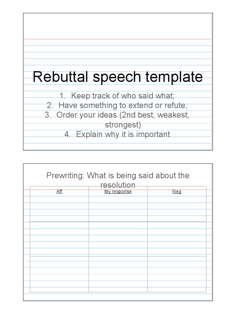 Student Congress Rebuttal Speech Template 2 Slide | PDF | Career & Growth