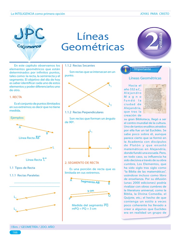 Elementos y Tipos de Líneas Geométricas | PDF | Marte | Geometría