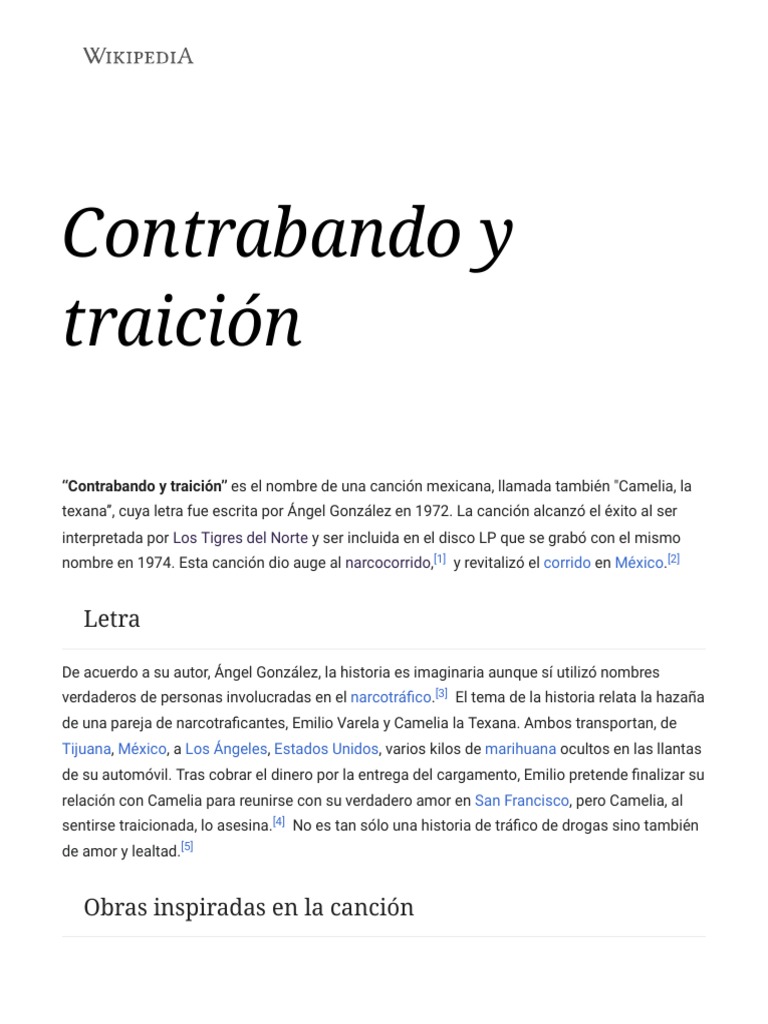 "Contrabando y Traición: Historia y Legado" | PDF | Musica ...