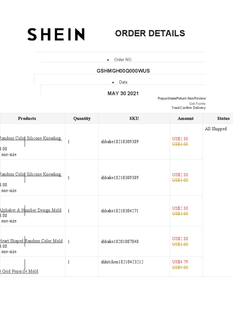 Factura Shein | PDF | Cakes | Baking