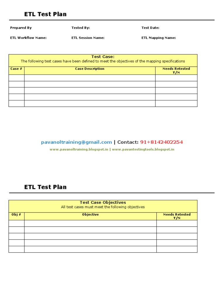 ETL Test Plan | PDF | Data Collection | Computer Science