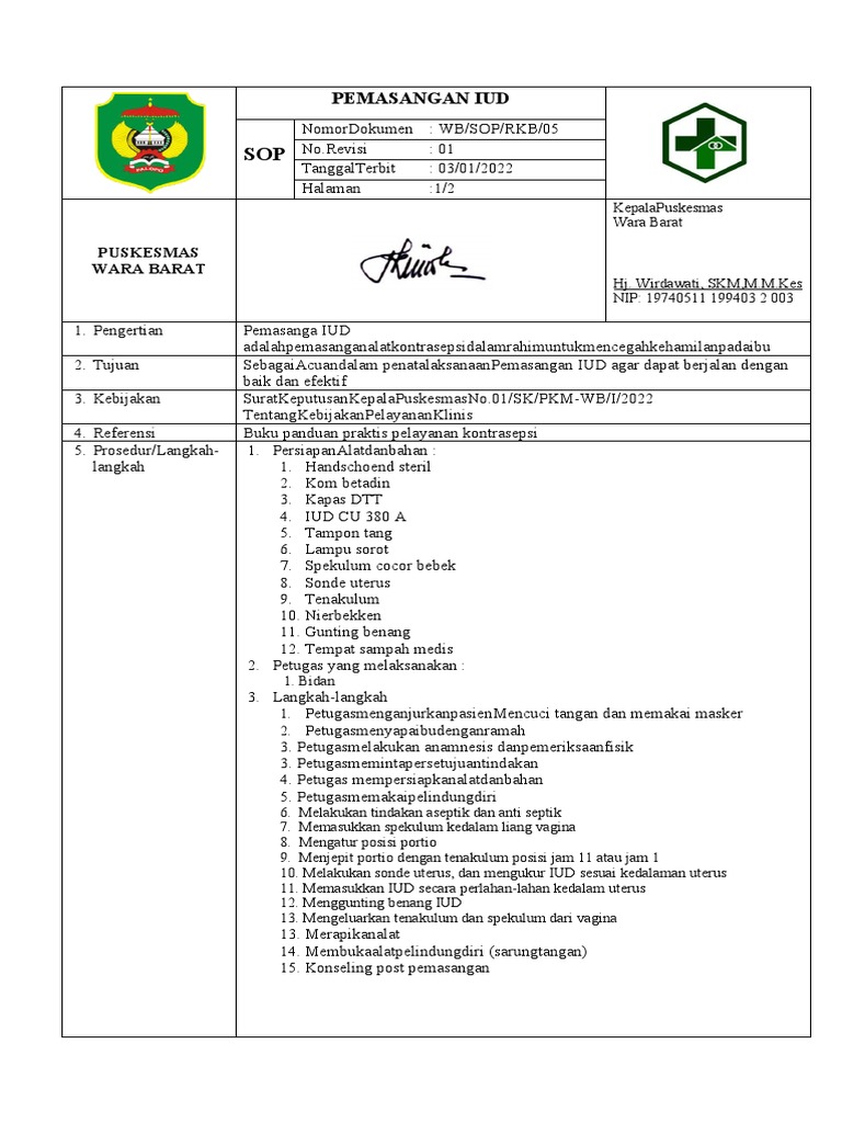 Pemasangan Iud | PDF