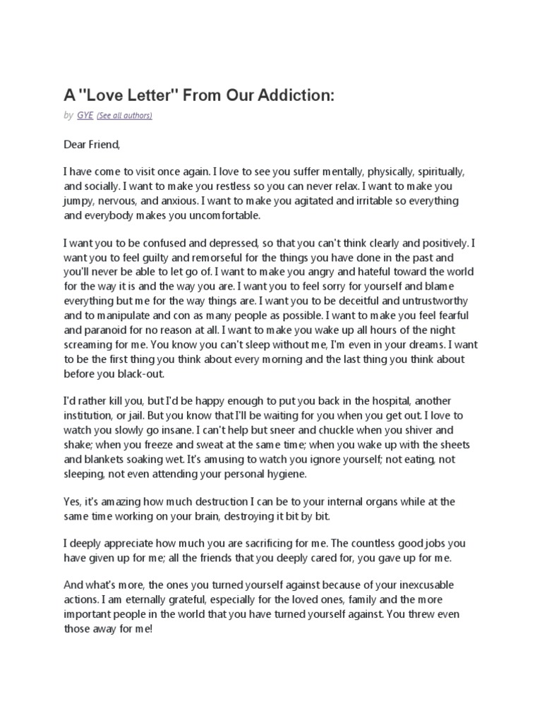 A "Love Letter" From Our Addiction:: (See All Authors) | PDF