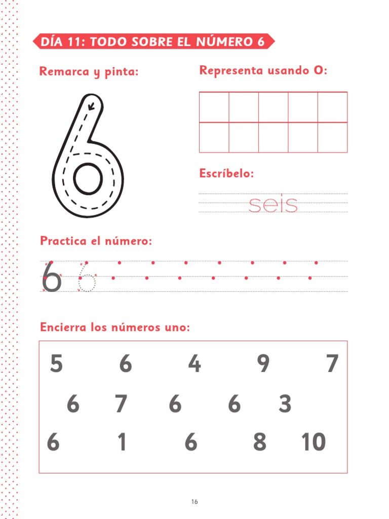 Actividades educativas con el número 6 | PDF