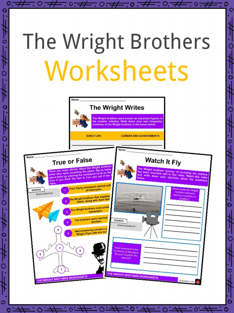 The Wright Brothers Worksheets | PDF | Wright Brothers | Aircraft