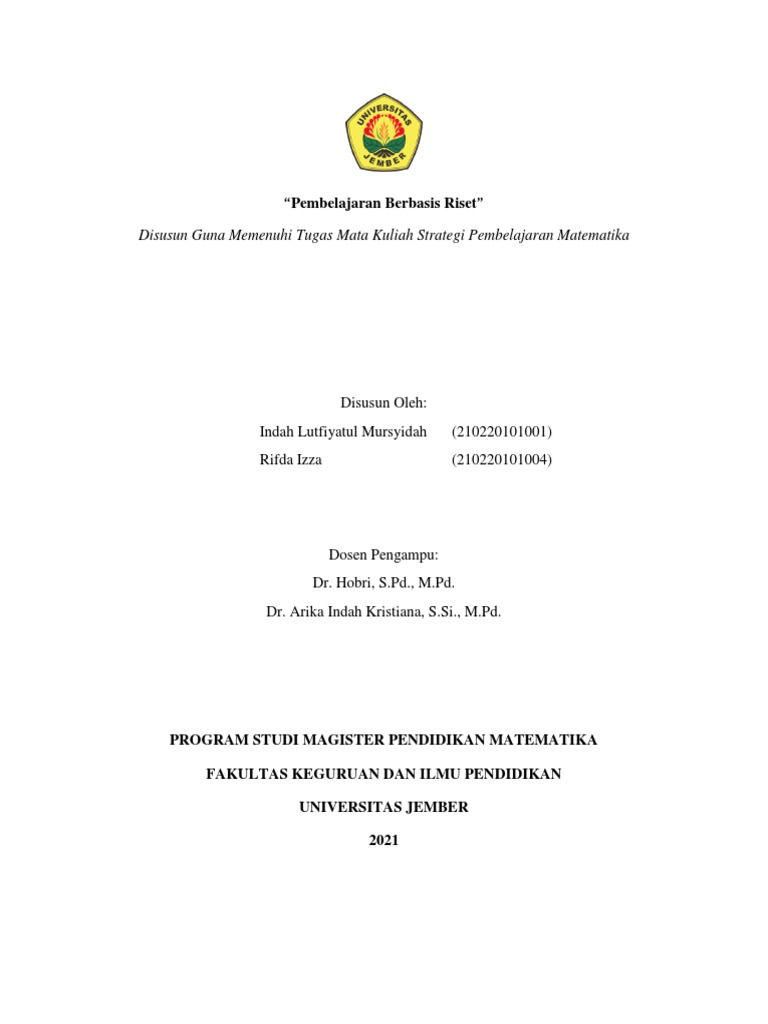 Pembelajaran Berbasis Riset di Matematika | PDF