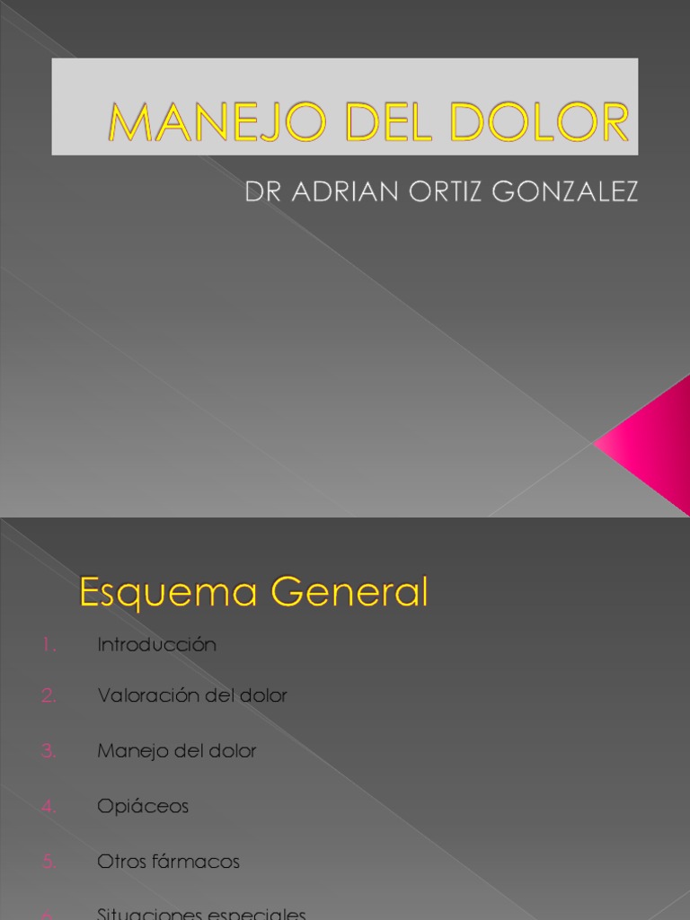 Manejo Del Dolor | PDF | Analgésico | Química medicinal
