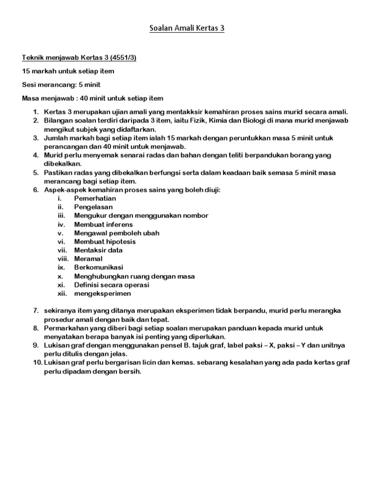 Contoh Soalan Amali | PDF