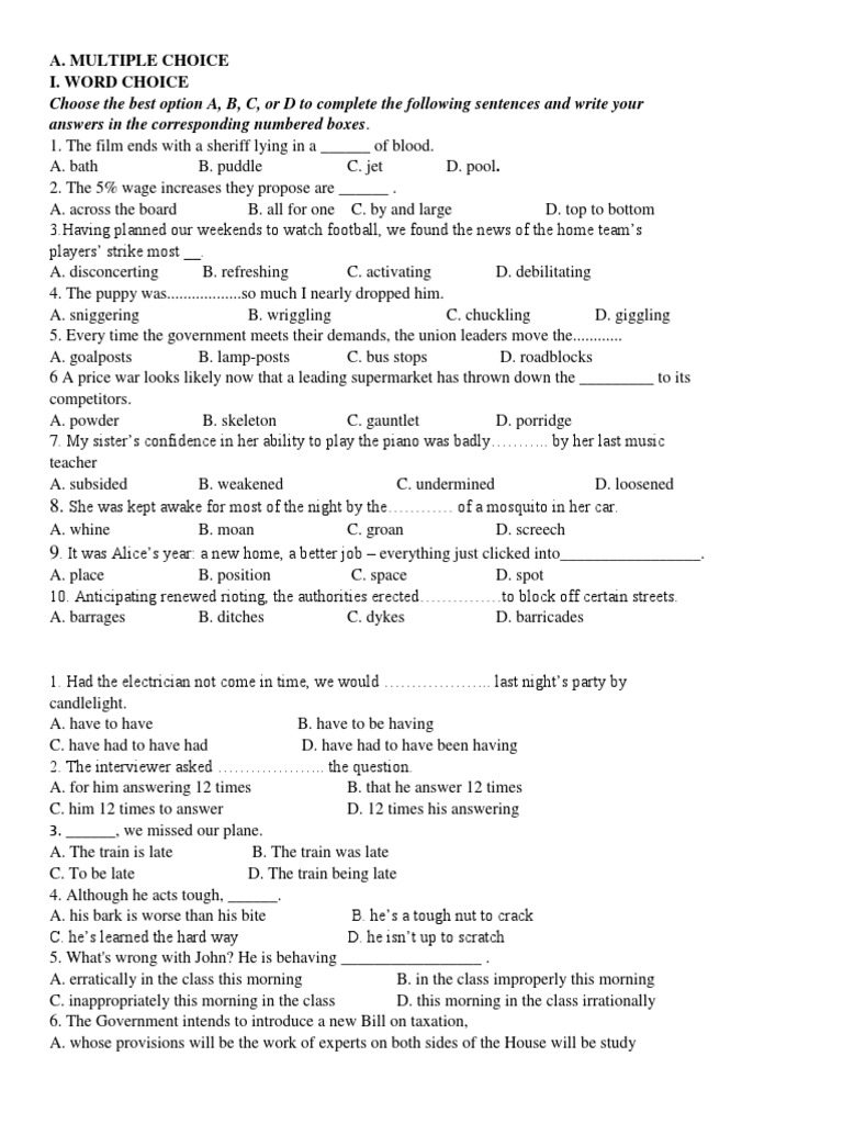 FCE Test B2 | PDF | Language Interpretation