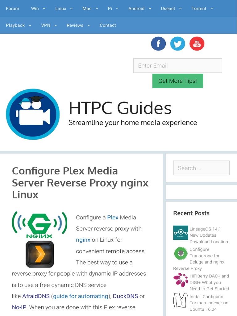 Configure Plex Media Server Reverse Proxy Nginx Linux Pdf Proxy Server Raspberry Pi 4833