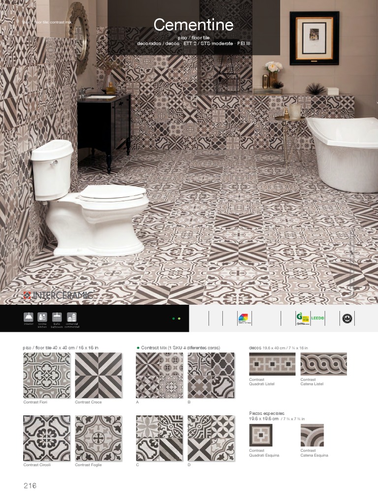 Interceramic CETN Cementine MXHoja de Catalago-004790 | PDF