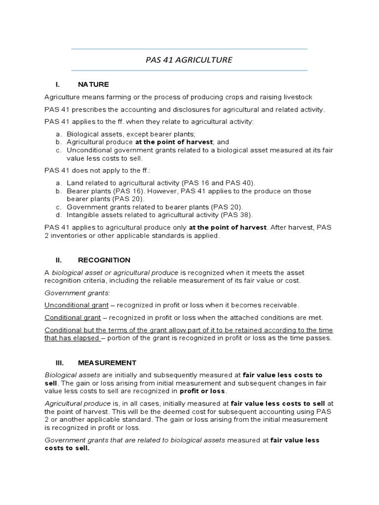 Pas 41 Agriculture | PDF