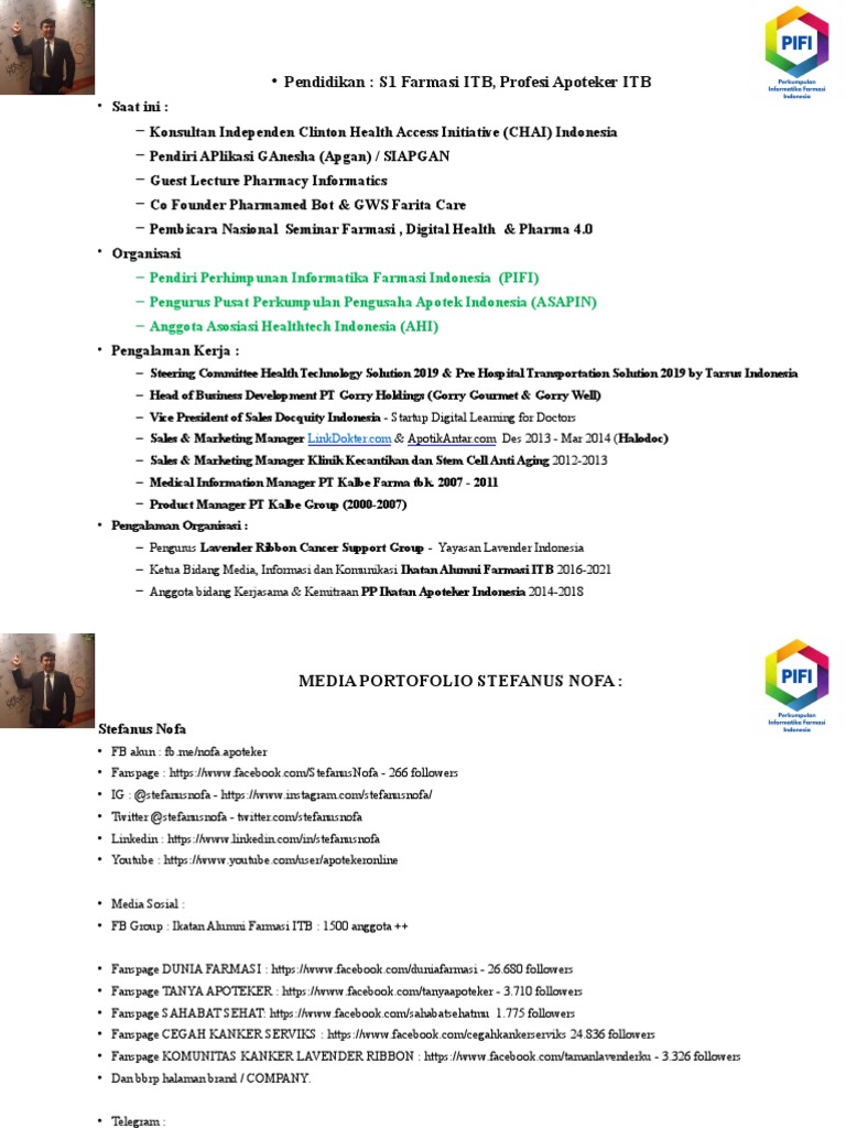Resume & Portofolio Stefanus Nofa 2021 | PDF | Social Programs | Health Care