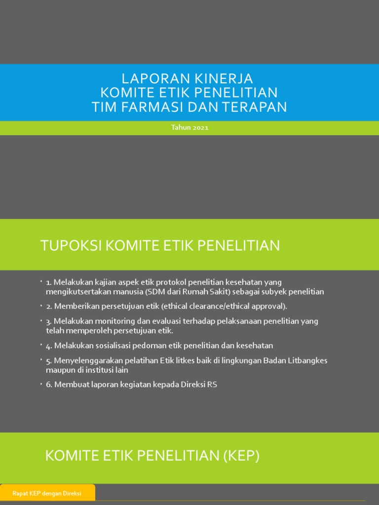 Komite Etik Penelitian Dan TFT | PDF