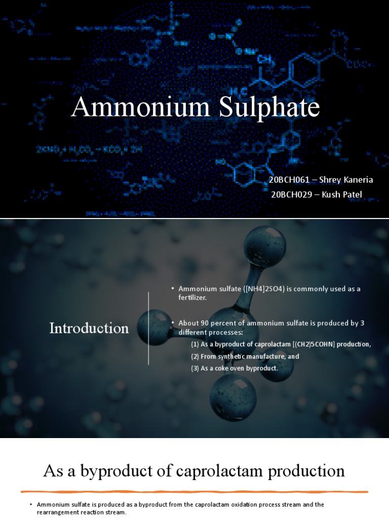 Fertilizer Production: An Overview of the Ammonium Sulfate ...