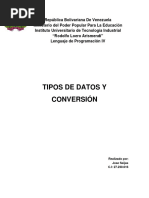 JFo - 3 - 4 - Conversión Entre Tipos de Datos | PDF | Poco | Java (lenguaje de programación)